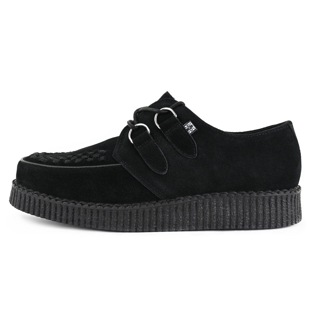 T.U.K. Shoes Black Suede Viva Flex Ultra Low Sole Creeper – T.U.K. Shoes Europe