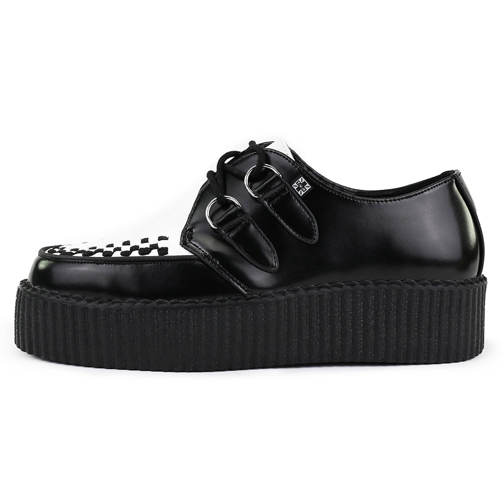 Black & White Leather Viva Mondo Creeper | T.U.K. Creepers – T.U.K ...