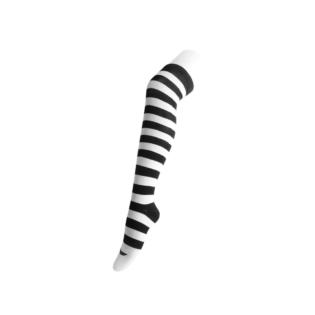 Black & White Striped Thigh High Sock – T.U.K. Shoes Europe